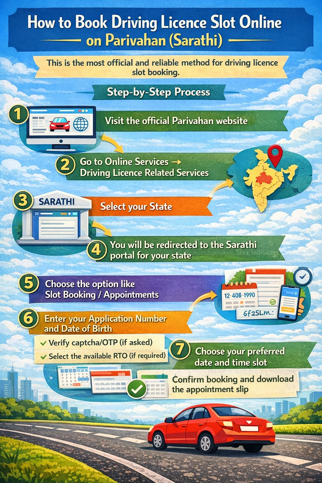 Driving Licence Slot Booking Online – Book DL & LL Test Slot on Parivahan